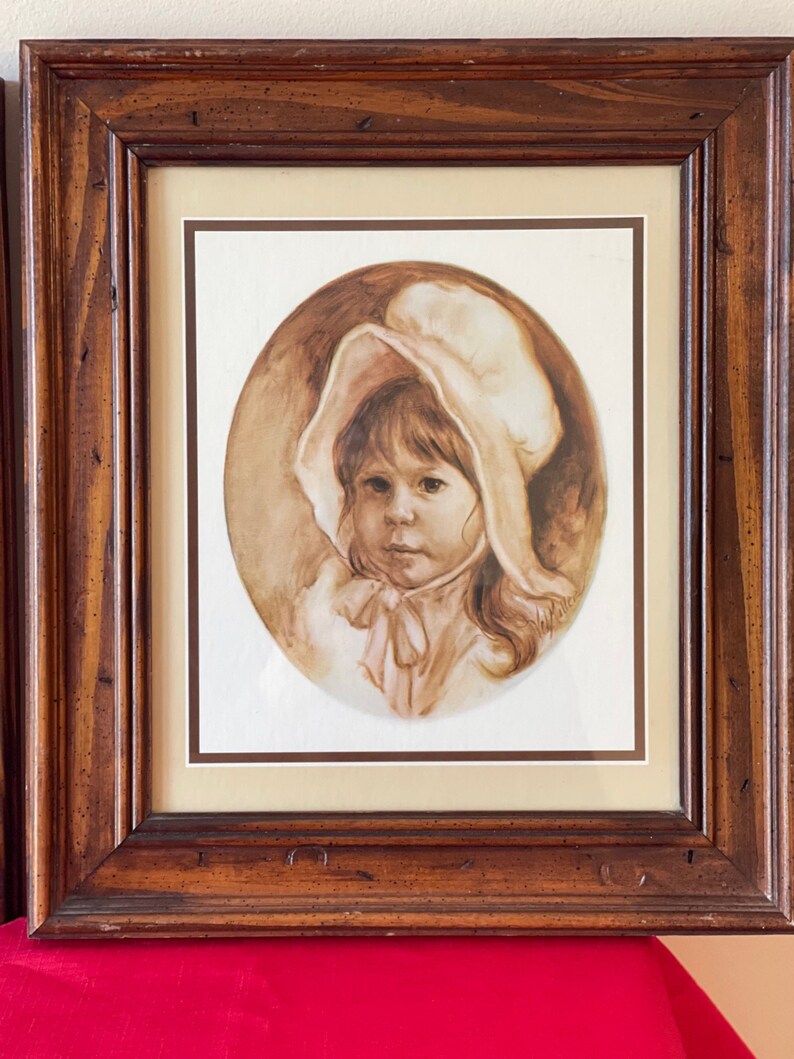Vel Miller Cowboy and Prairie Girl Signed Print Matted Art in Wooden ...