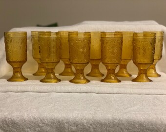 Amber Water Goblets | Etsy