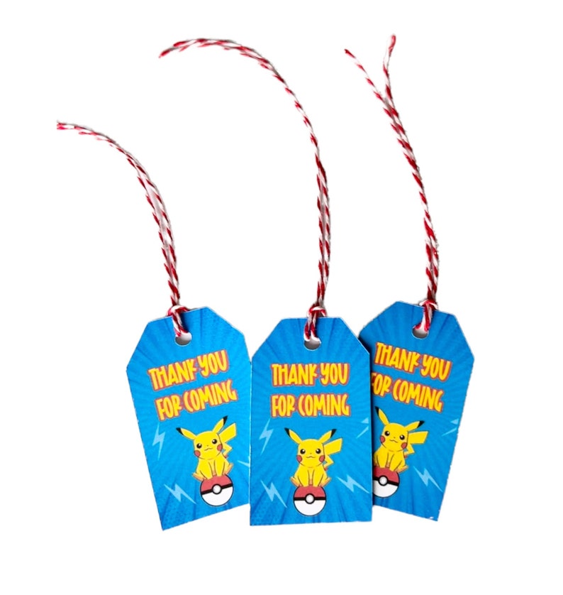 Pokémon Tag Pokémon Thank You Tag Pokémon Favor Tag Pikachu - Etsy
