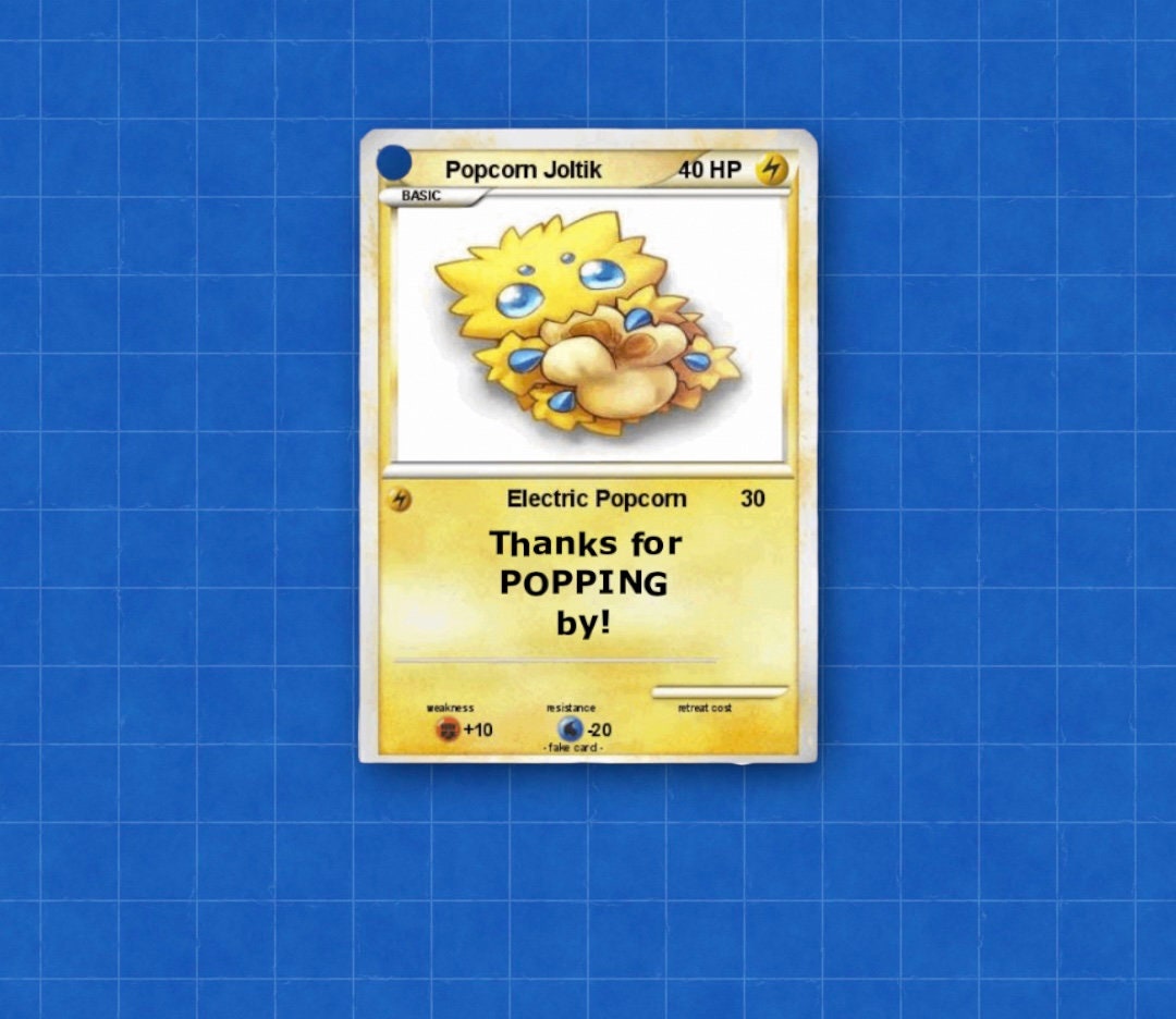 Pokémon Tags, Pokémon Popcorn Tags, Popcorn Tags, Pokémon Favor - Etsy