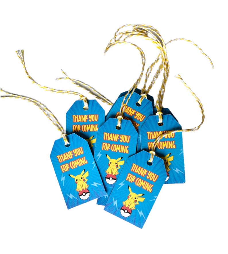 Pokémon Tag Pokémon Thank You Tag Pokémon Favor Tag Pikachu - Etsy