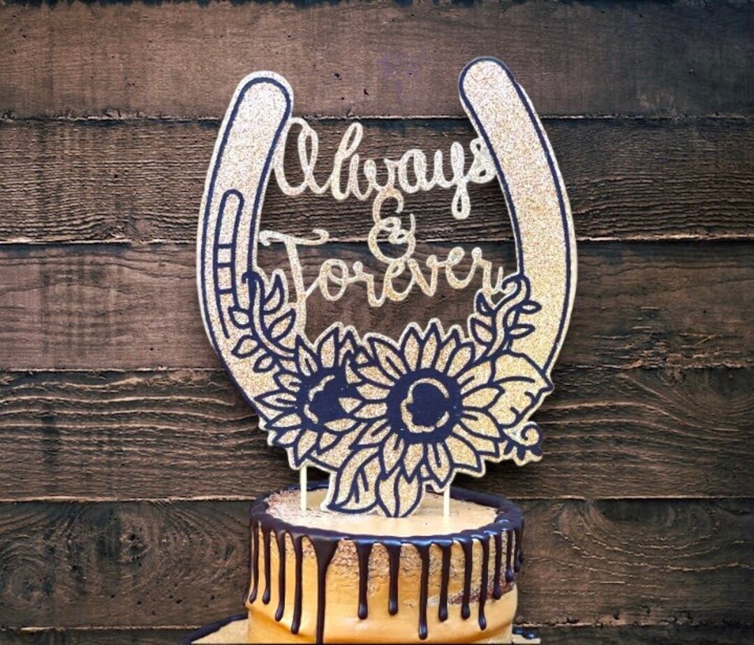 Horse Shoe Cake Topper, Cowgirl Cake Topper, Western Cake Topper ...