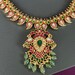 Jadau Necklace Red Green Jadau Kundan Gold Finish/mango Mala Haram 28 Inches /mint Green Beads ...