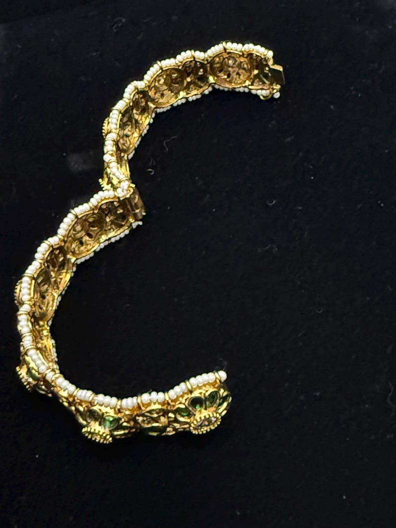 Kemp Green One Kada Only/openable Side Hook/antique Gold Finish/gift ...