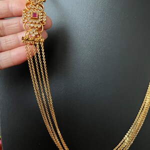 Chandra Haram Ruby AD Stones/traditional and Trendy 5 Line Each Side ...