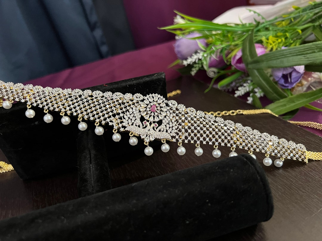 Saree Belt Hip Chain AD Ruby Pink Stone/two Tone Dimond Finish/adult ...