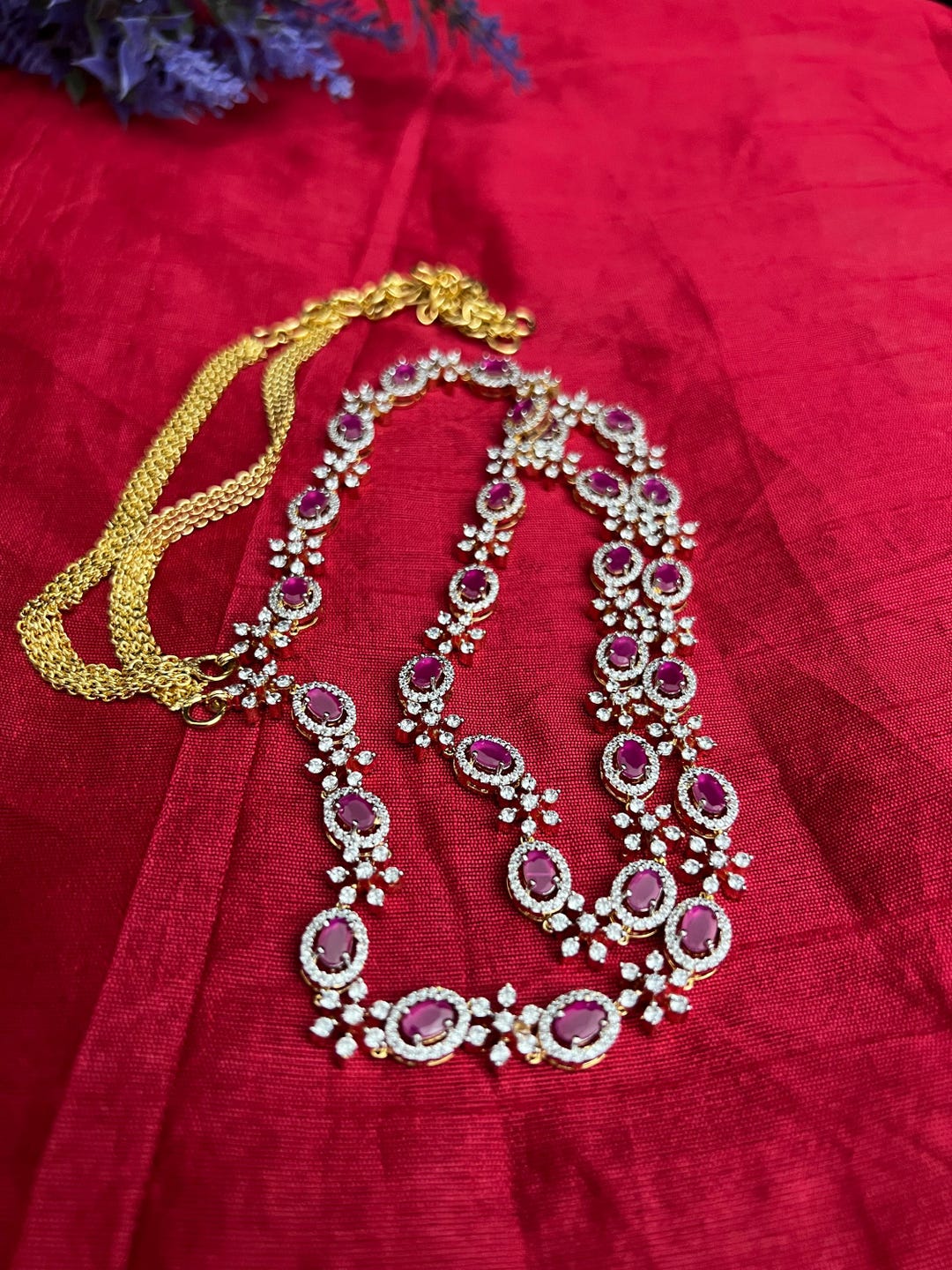 Ruby Pink Saree Belt Chain Style Ad/premium Quality/ Delicate/thin ...