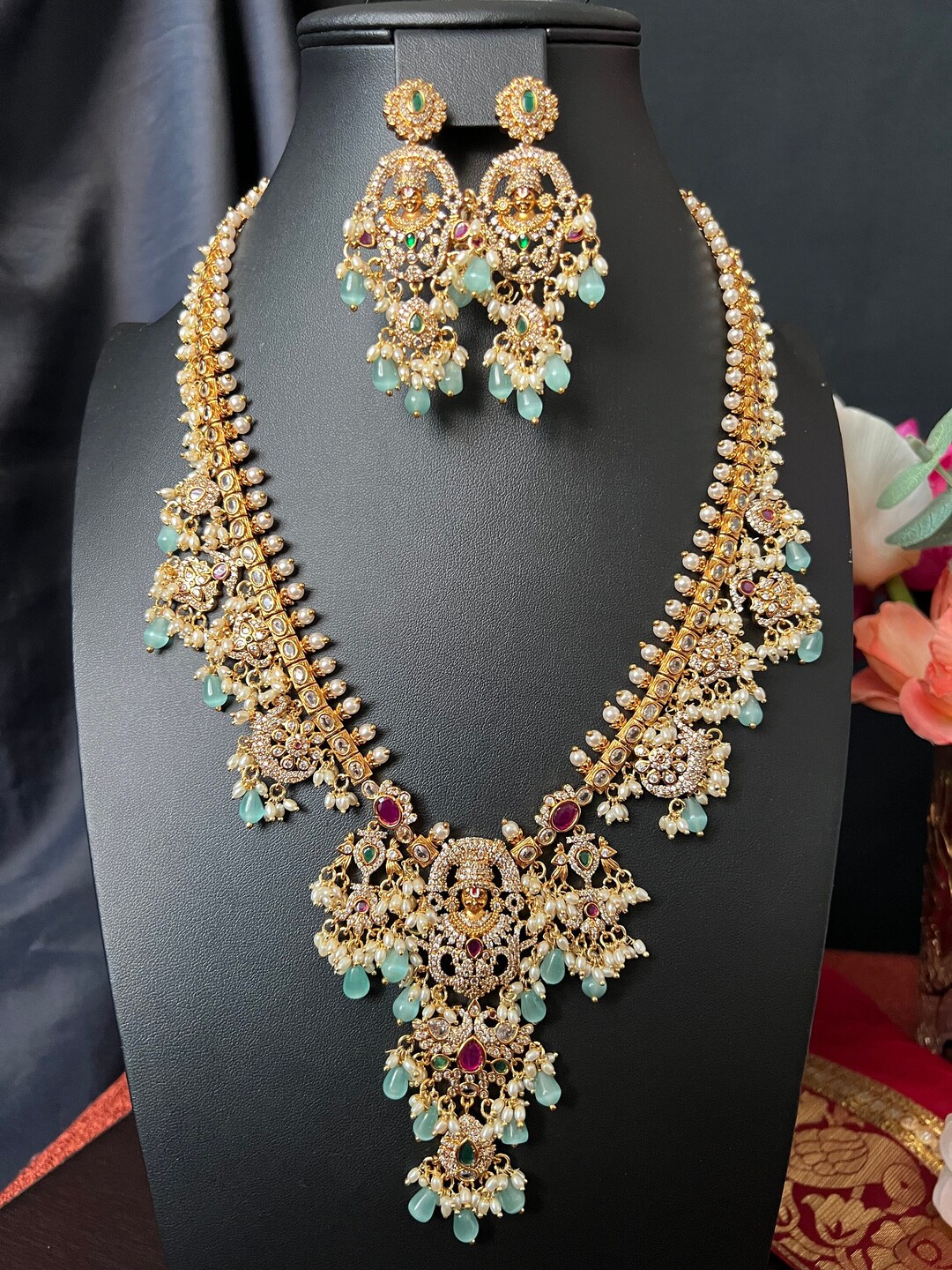 Bolaji Venkateswara Swami Temple Jewellry/ Long Haram Gold Finish ...