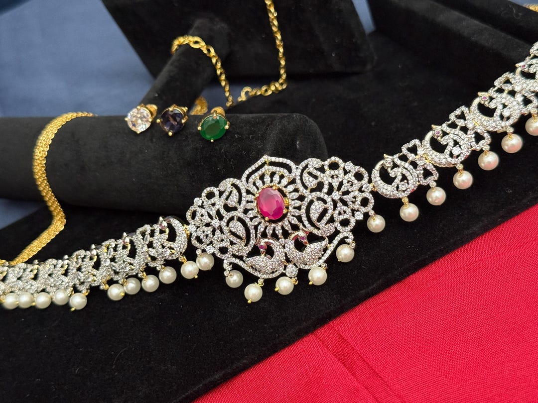 Changable AD Ruby Pink Saree Belt Chain Style Back/peacock Design ...