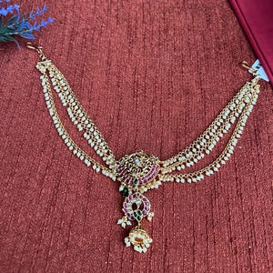 Antique Hair Pin Hanging Clip/premium Quality Peacock Ruby Pink Pearl ...