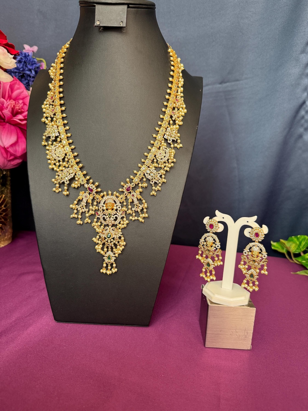 Guttapusala Long Haram Balaji Venkateswara Swami/matte Dull Gold Finish ...