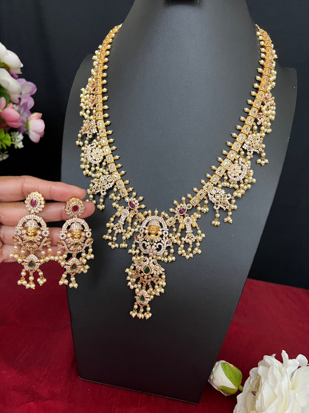 Guttapusala Long Haram Balaji Venkateswara Swami/matte Dull Gold Finish ...