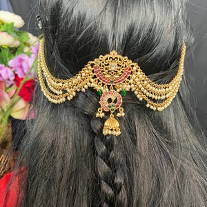 Antique Hair Pin Hanging Clip/premium Quality Peacock Ruby Pink Pearl ...