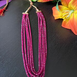 Ruby Red Chatham Bead Haram: South Indian Bridal Jewelry - Etsy