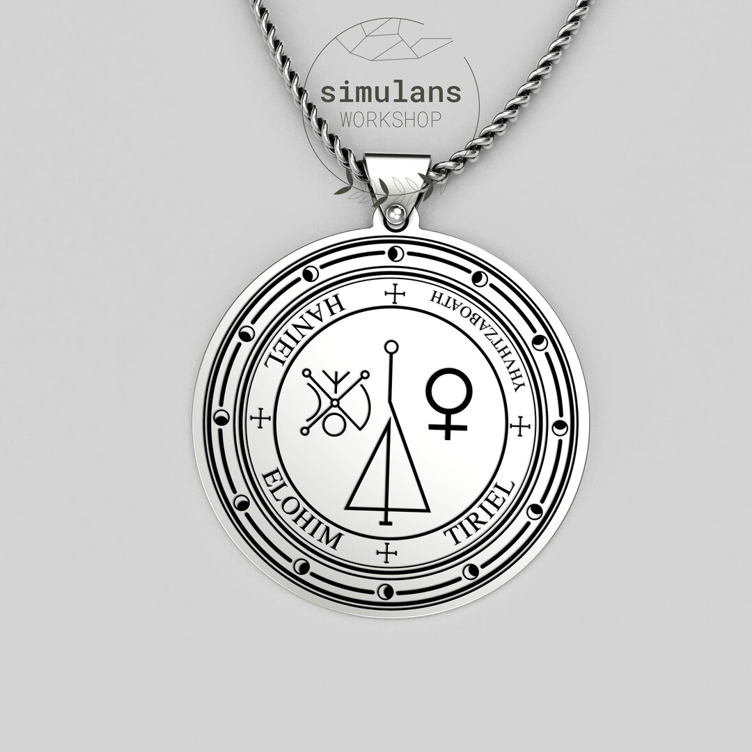 925 Sterling Silver Archangel Haniel Sigil Necklace – Love & Intuition ...