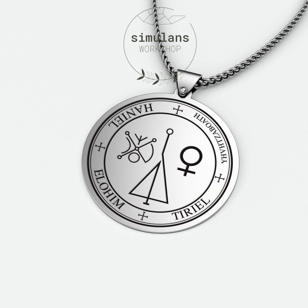 Archangel Haniel Sigil Necklace - 925 Sterling Silver Love & Intuition ...