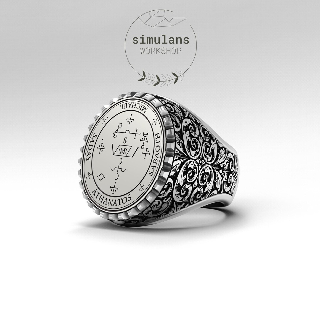 Sterling Silver Archangel Michael Ring – Protection Sigil Jewelry ...