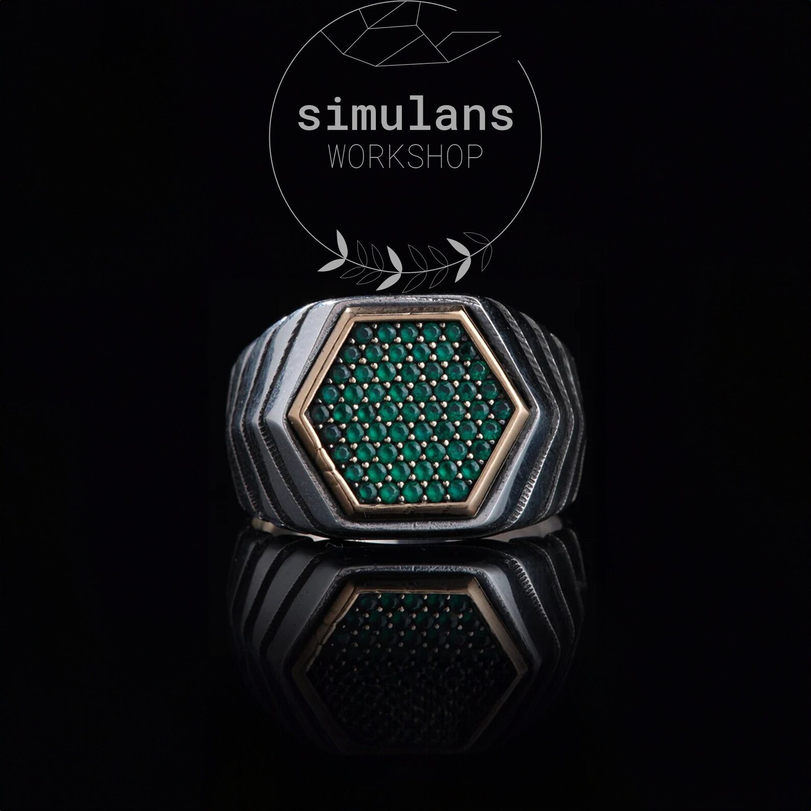 Geometric Silver Men's Ring, Unique Handmade Sterling Silver Ring ...