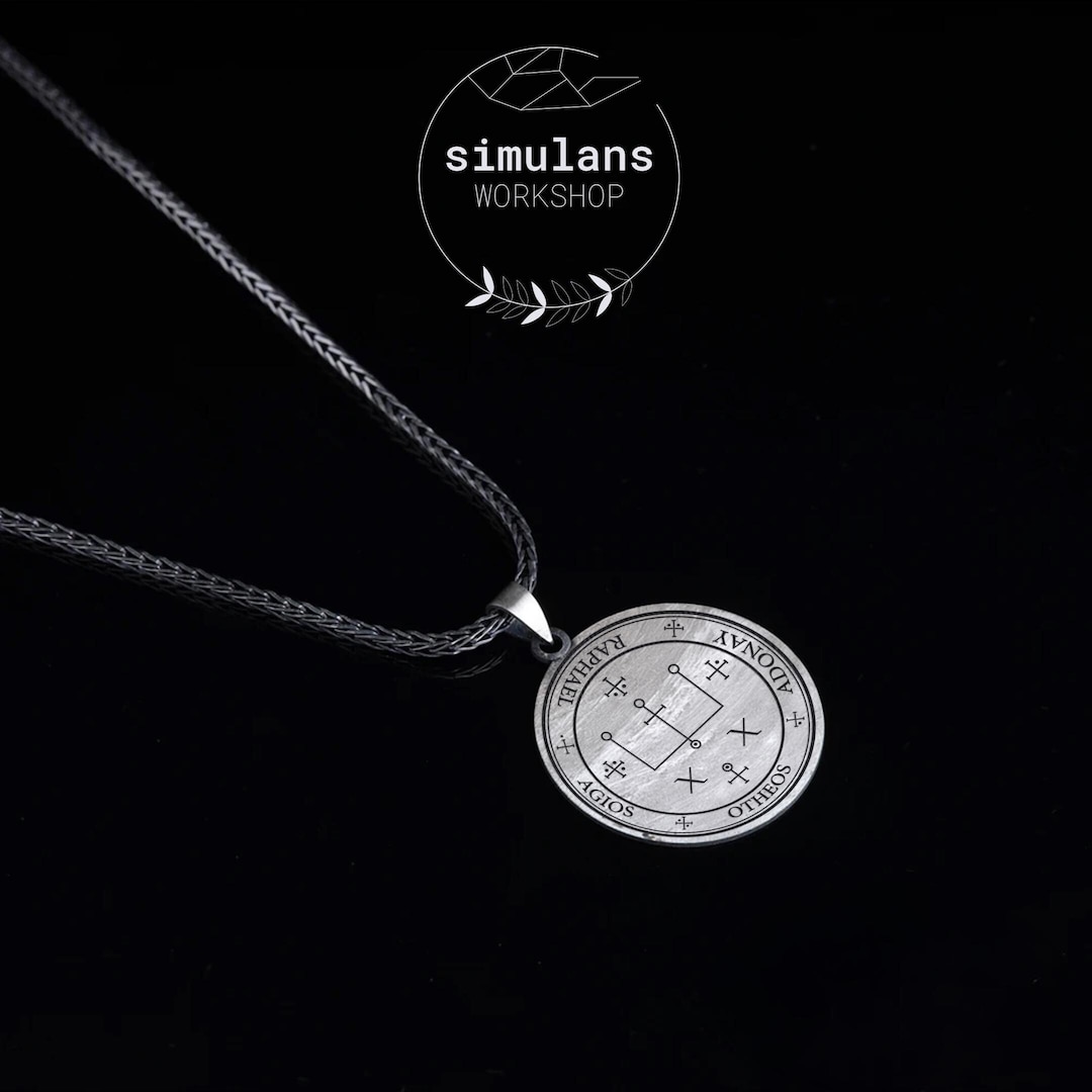 Archangel Raphael Sigil Necklace, 925 Sterling Silver Healing Pendant ...