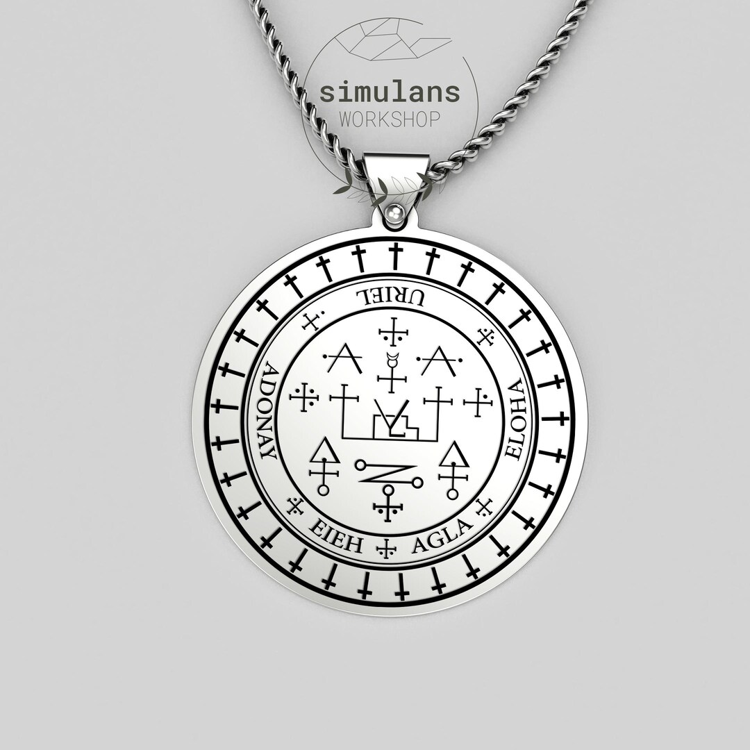 925 Sterling Silver Archangel Uriel Sigil Necklace – Wisdom & Insight ...