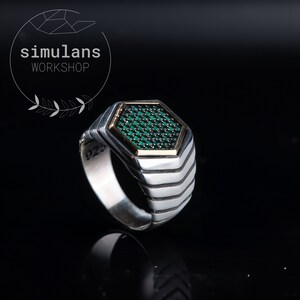 Geometric Silver Men's Ring, Unique Handmade Sterling Silver Ring ...