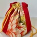 Yukata Kinchaku Bag, Vintage Kimono Fabric Pouch, Paper Balloon Type ...