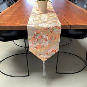 Table Runner Made With Vintage OBI, Kimono Upcycled, Unique One of a ...
