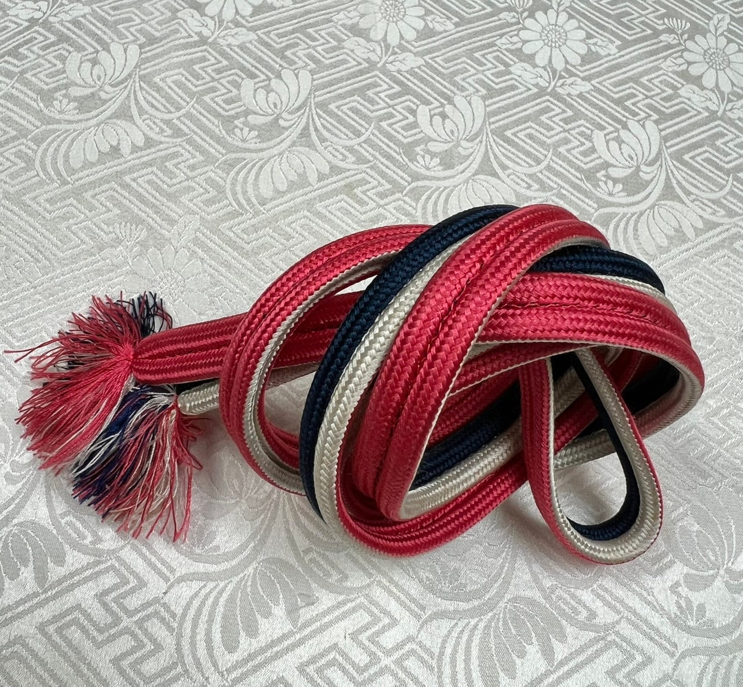 Tricolore Color Obijime, Japanese Silk Obijime Cord, Fashion Belt, Pink ...