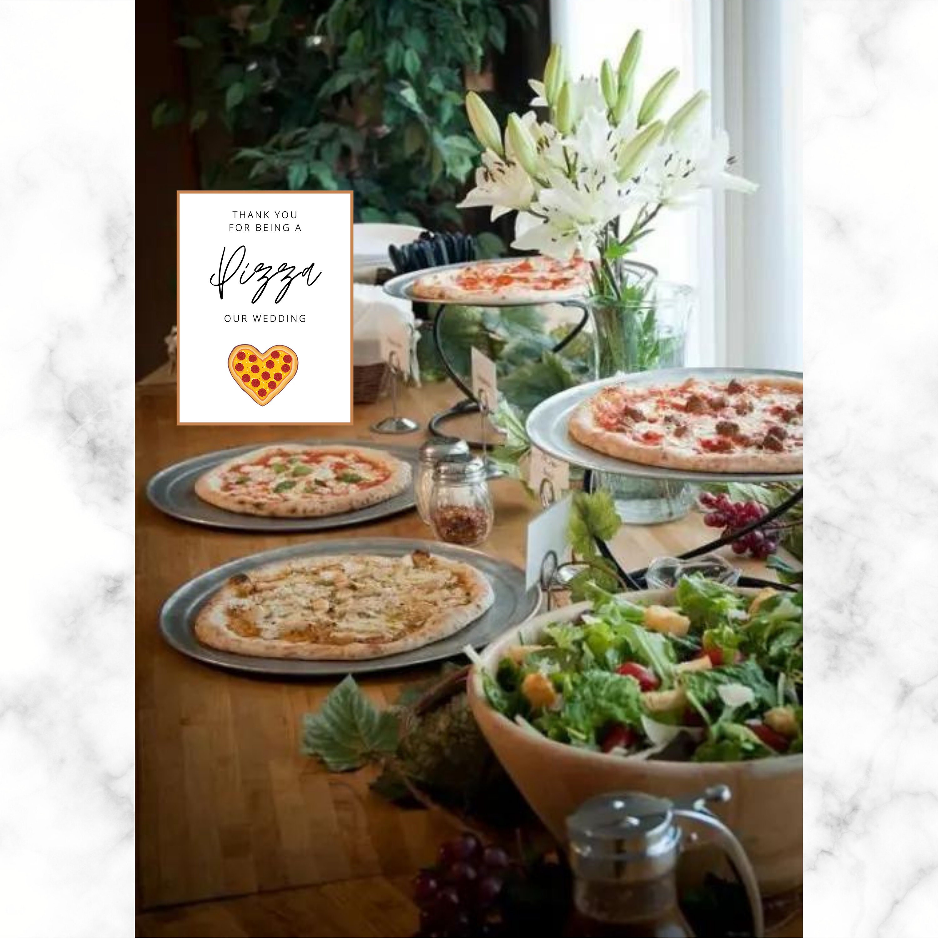 Pizza Our Wedding Sign | Printable Pizza Wedding Sign | Thank You Sign ...