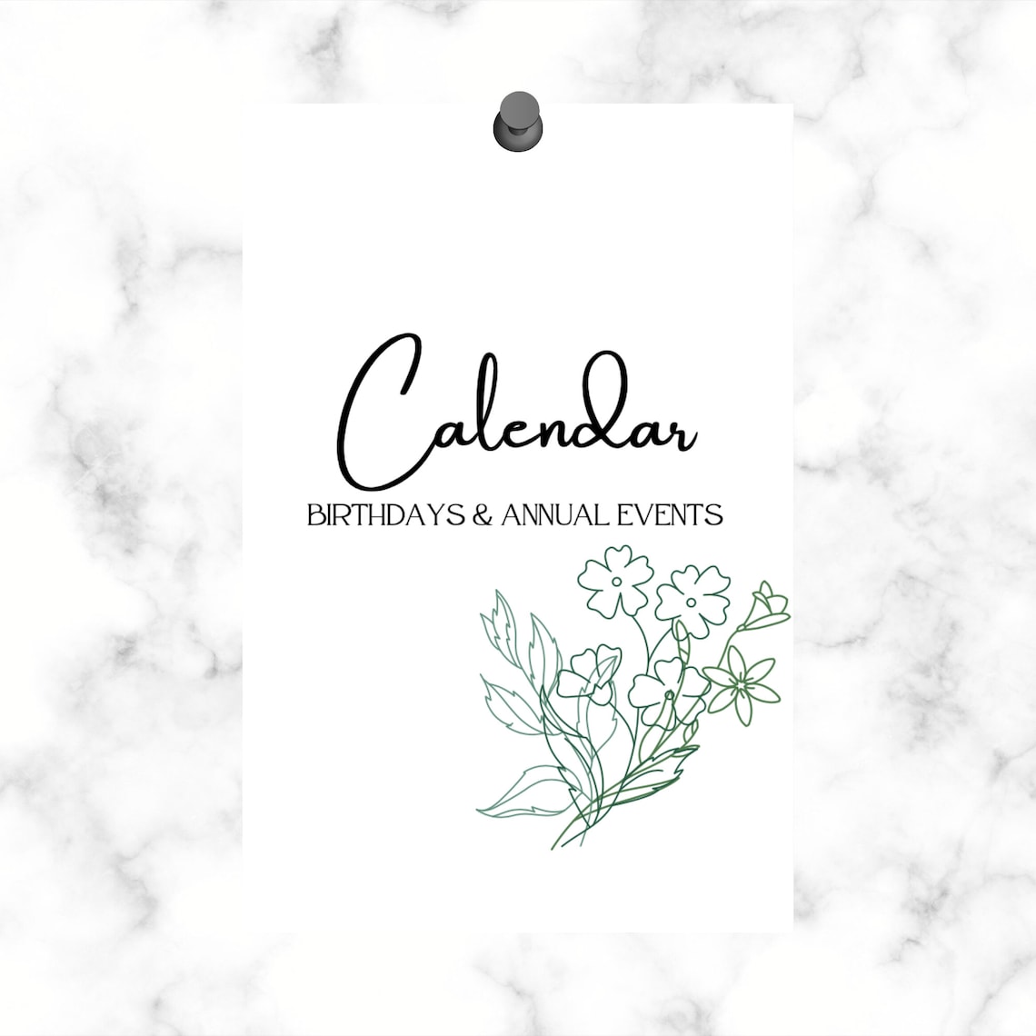 Printable Birthday Calendar | Annual Events | Botanical Calendar ...