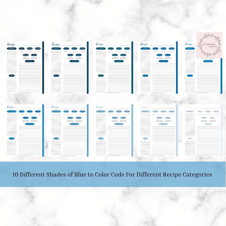 Recipe Page Printable | Recipe Template | Printable Recipe Card Page ...