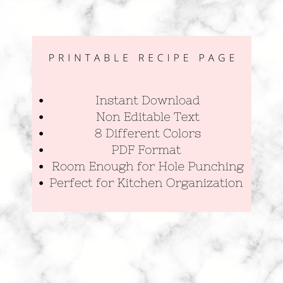 Printable Recipe Page PDF Download Recipe Sheet Recipe Pages ...