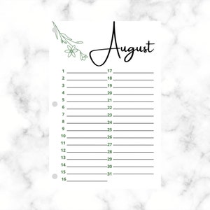 Printable Birthday Calendar | Annual Events | Botanical Calendar ...