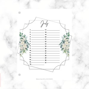 Printable Birthday Calendar | Annual Calendar | Pink Floral Calendar ...