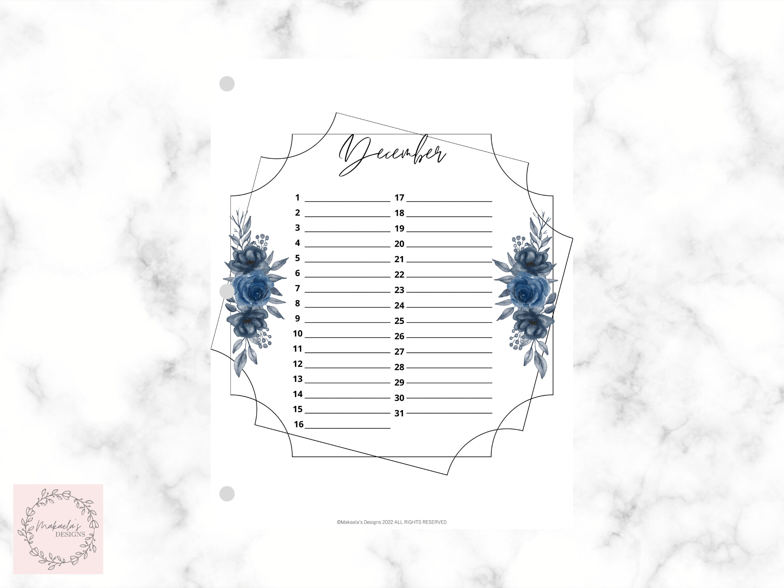 Printable Birthday Calendar | Annual Calendar | Pink Floral Calendar ...