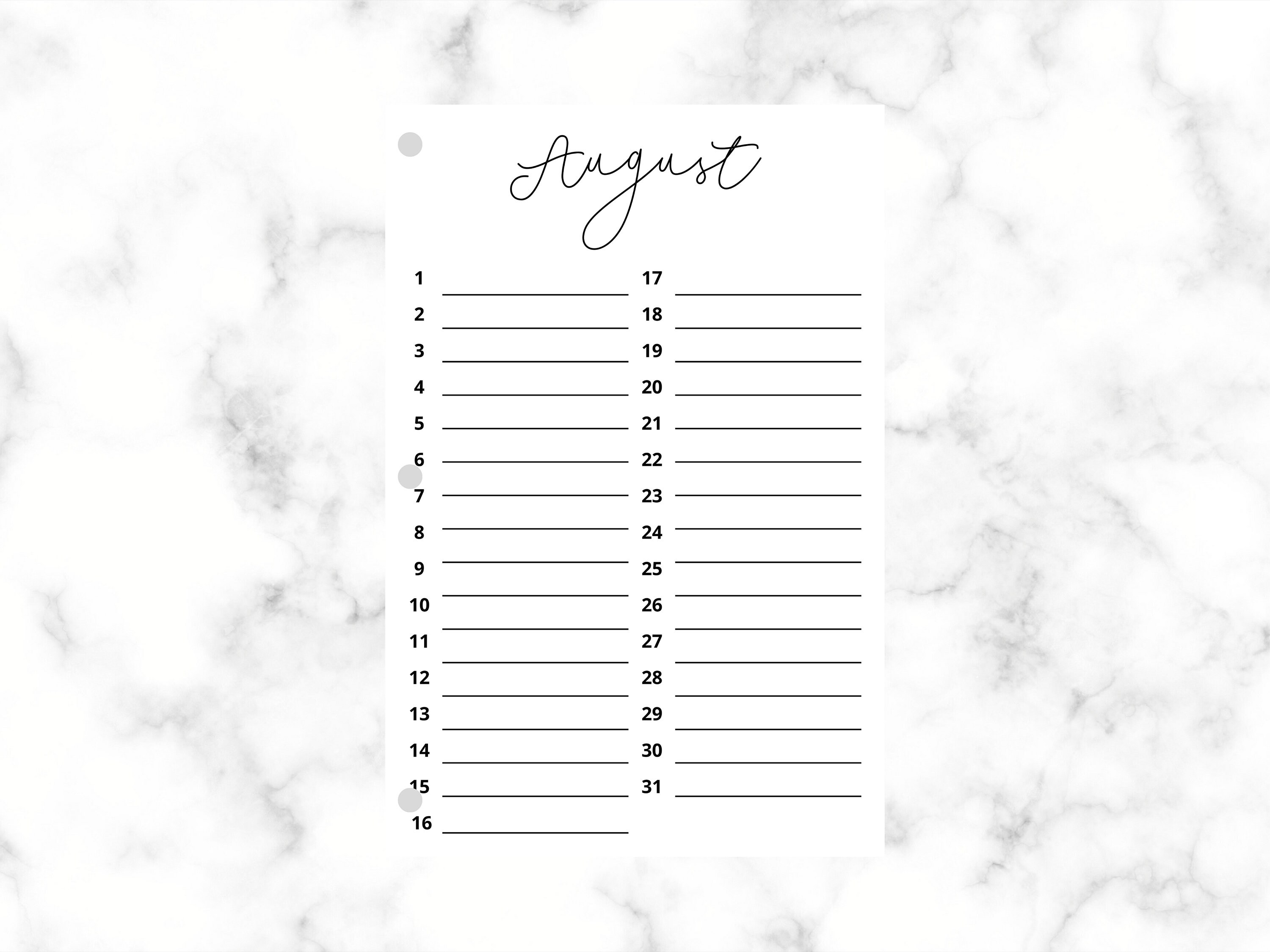 Printable Birthday Calendar | Annual Events | Minimalist Calendar ...