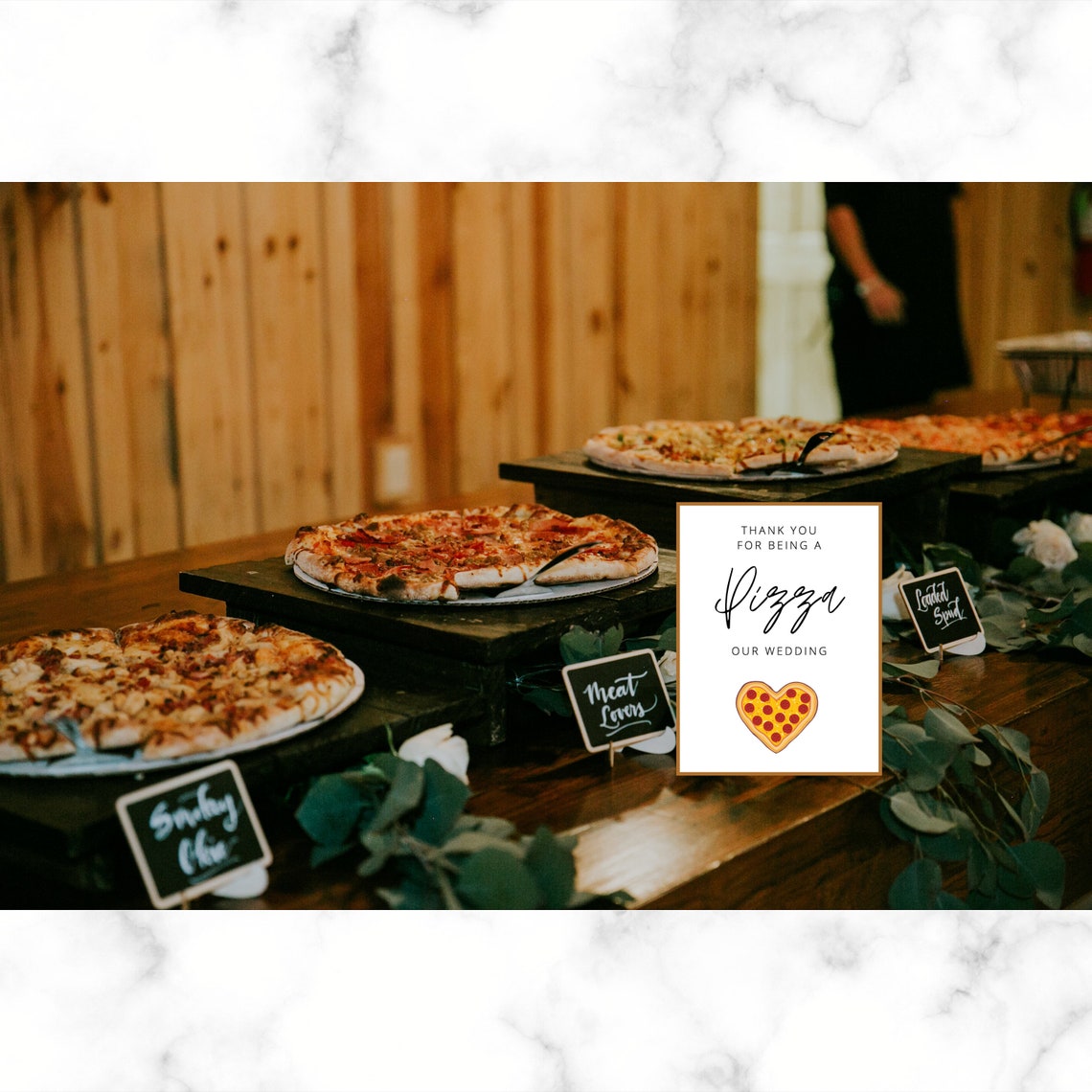 Pizza Our Wedding Sign | Printable Pizza Wedding Sign | Thank You Sign ...