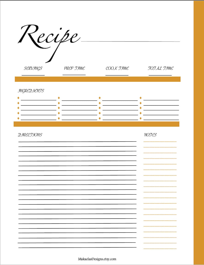 Printable Recipe Page | PDF Download Recipe Sheet | Recipe Pages ...