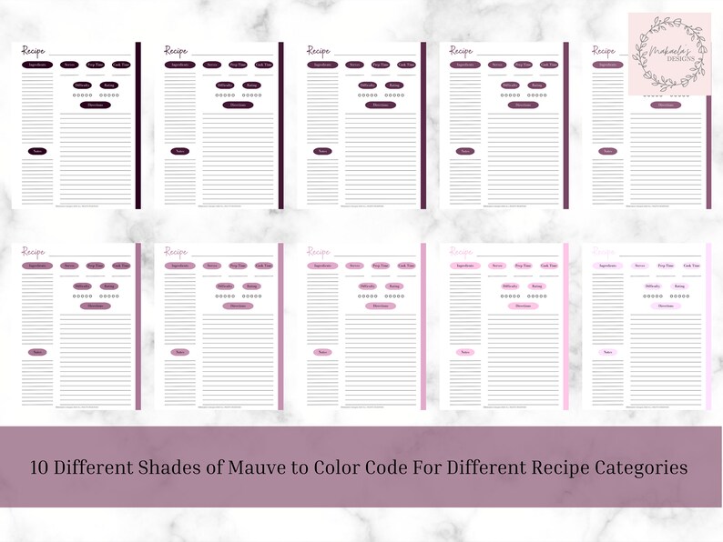 Recipe Page Printable | Recipe Template | Printable Recipe Card Page ...