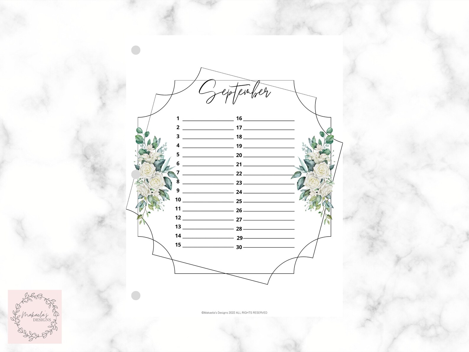 Printable Birthday Calendar | Annual Calendar | Pink Floral Calendar ...