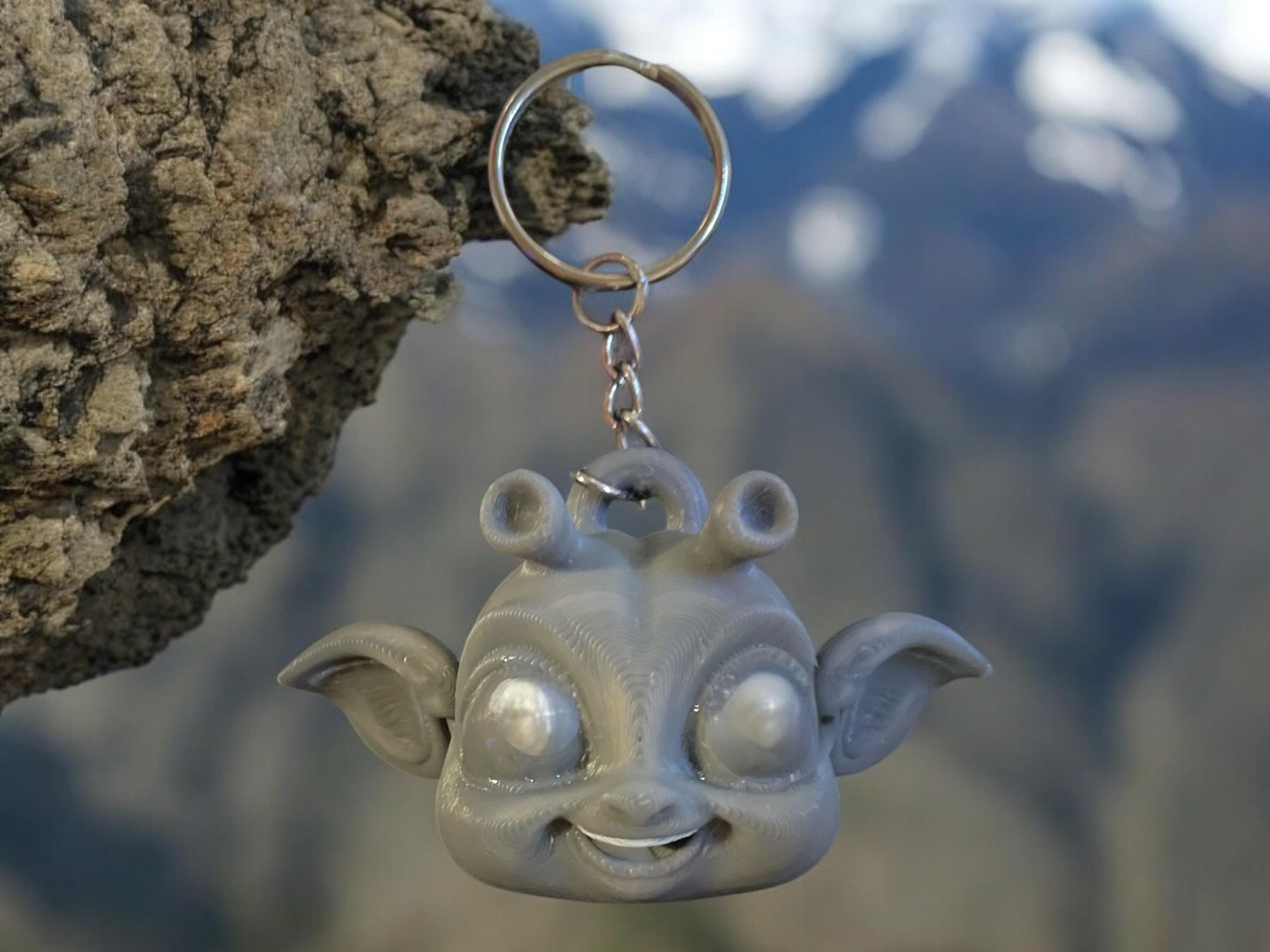 Alien Head Keychain 3D Articulated Ears - Etsy