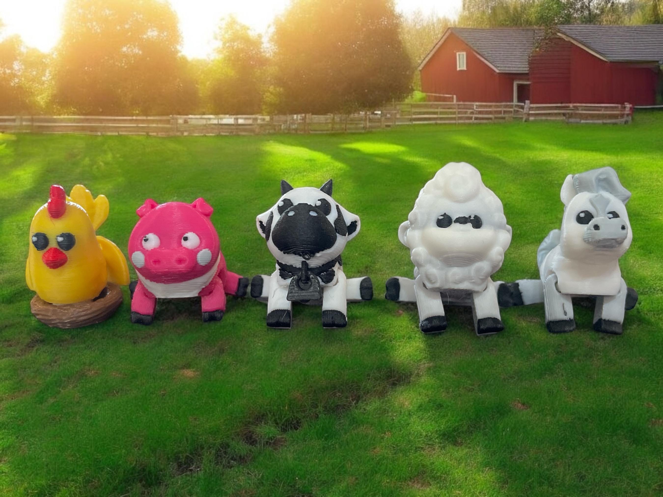 Mini Barn Play Set Farm Animals Farm Toys Minis 3D Printed Minis Farm ...