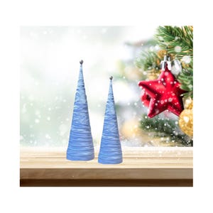 Winter Wonderland Cone Tree, Powder Blue Christmas Tree, Elegant Modern ...