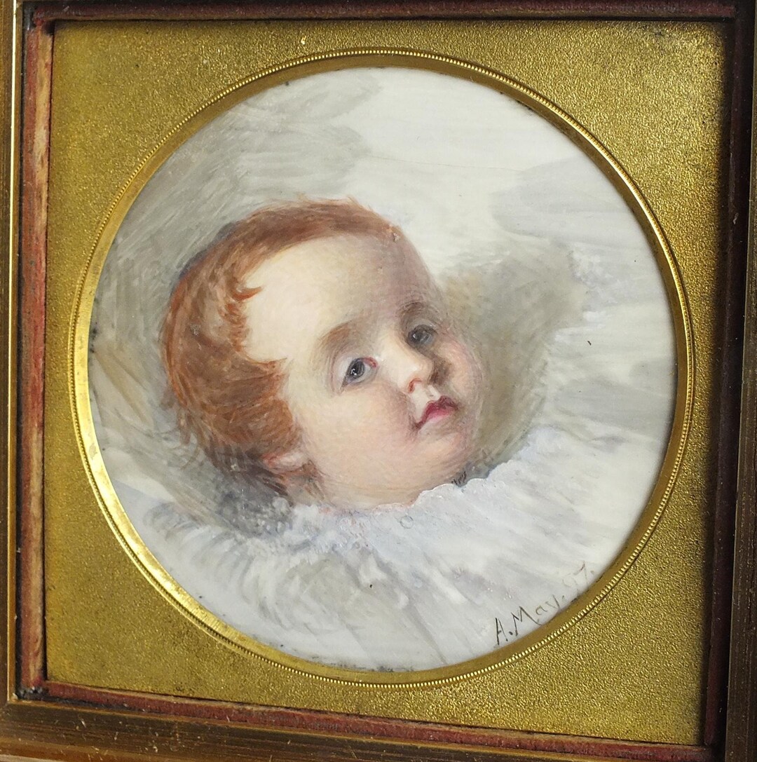 Rare and Unusual Antique Deathbed - Momento - Mori Portrait Miniature ...