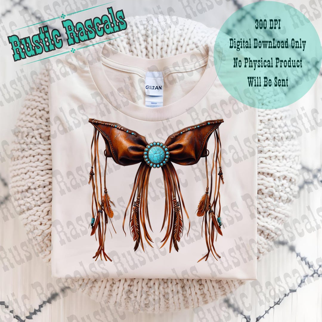 Western Concho Butterfly Bat PNG Coquette Leather Bow With Fringe ...