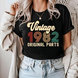 1982 Vintage T-shirt, 1982 Original Part Shirt, 1982 Birthday Shirt ...