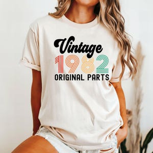 1982 Vintage T-shirt, 1982 Original Part Shirt, 1982 Birthday Shirt ...