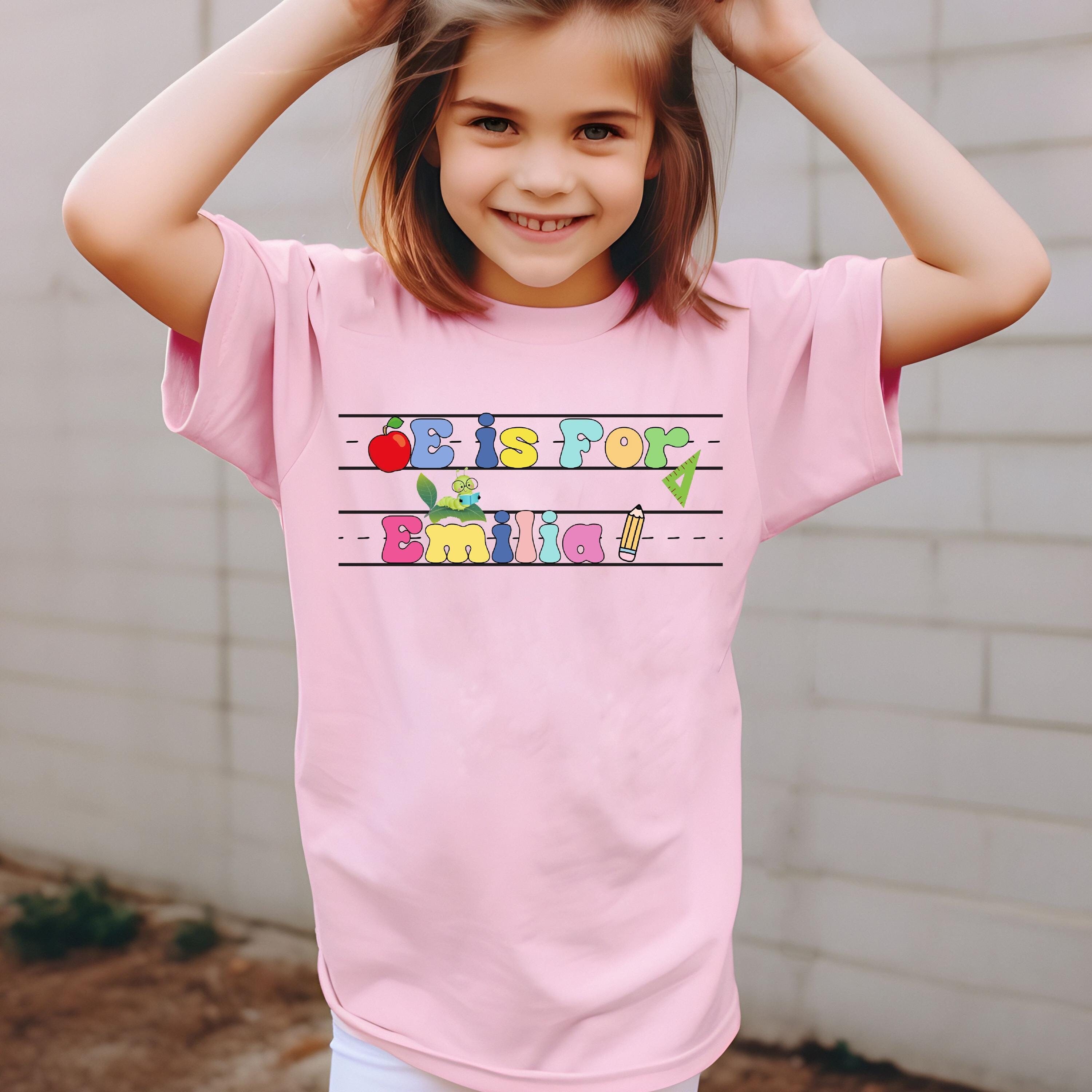 Personalized Alphabet Kids Shirt, Custom Name Shirt for Kids, Cute ...