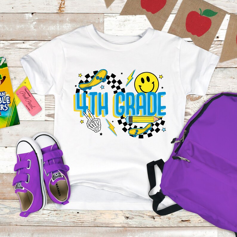 4th Grade T-shirt, Fourth Grade T-shirt, First Day of School Shirt ...