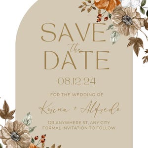 Fall Save the Date Invitation, Fall Wedding, Fall Party, Autumn Wedding ...
